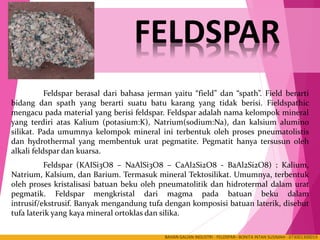 FELDSPAR BAHAN GALIAN INDUSTRI - BONITA | PDF