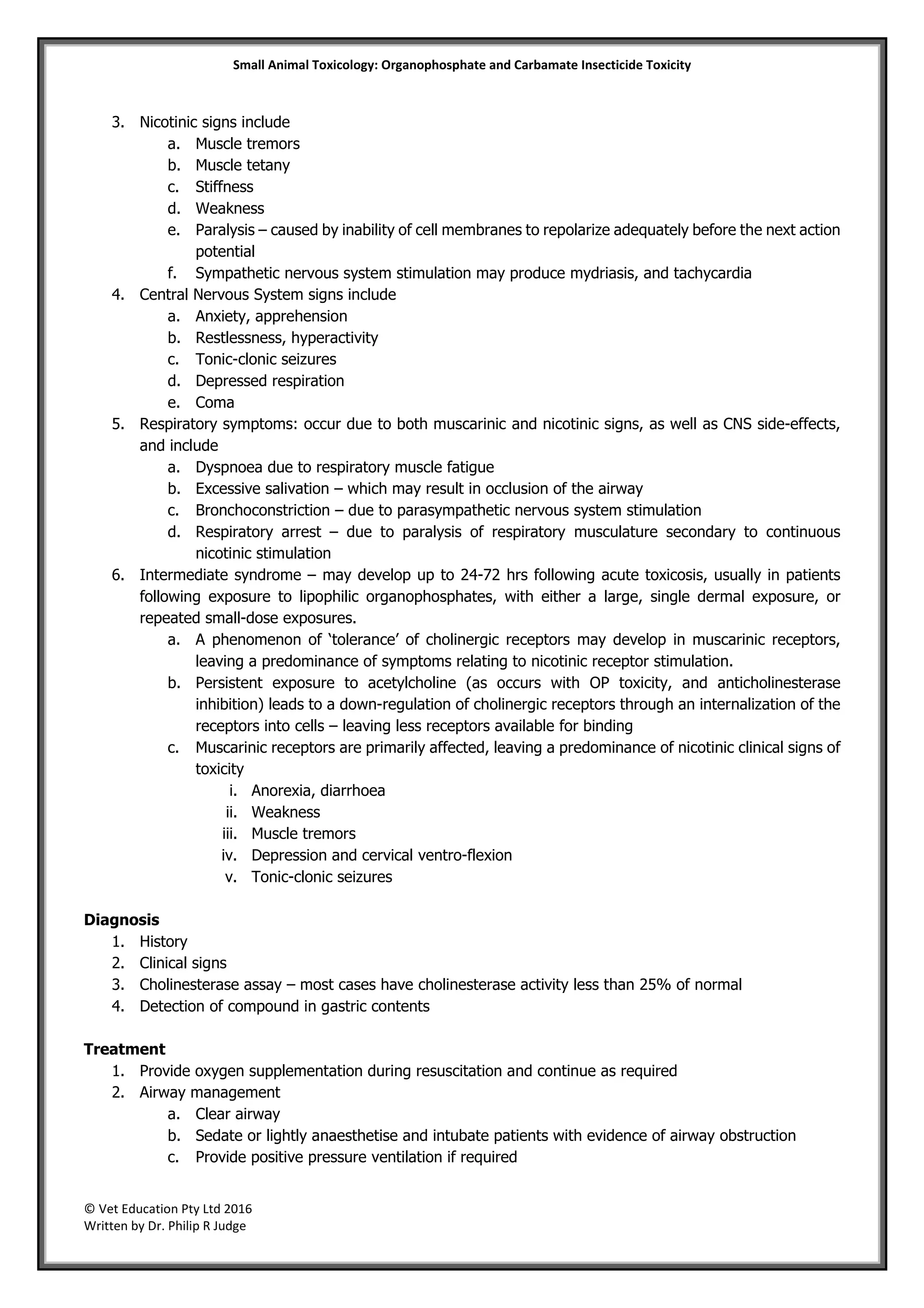 Feline emergencies organophosphate toxicity | PDF