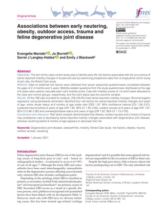 Feline joint problmes 2021 | PDF