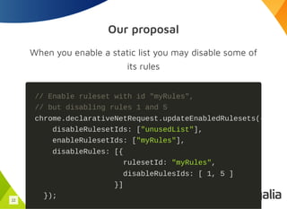 Finer Control of Declarative Net Request Rules | PPT