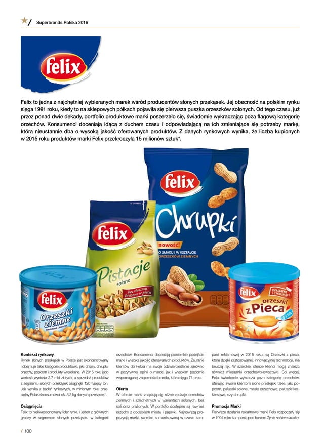 Case study marki Felix z Albumu Superbrands Polska 2016 | PDF