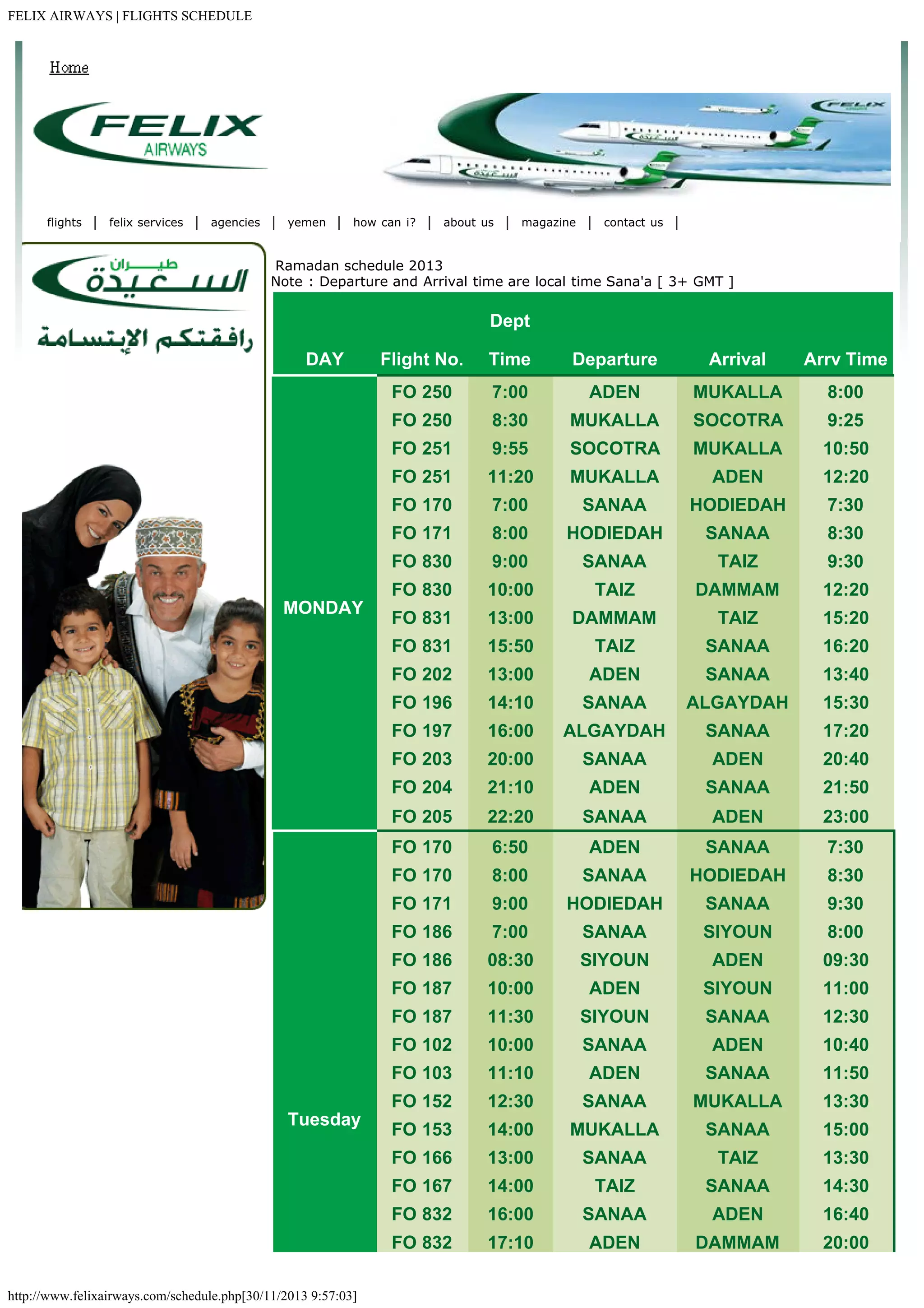 Felix airways flights schedule | PDF