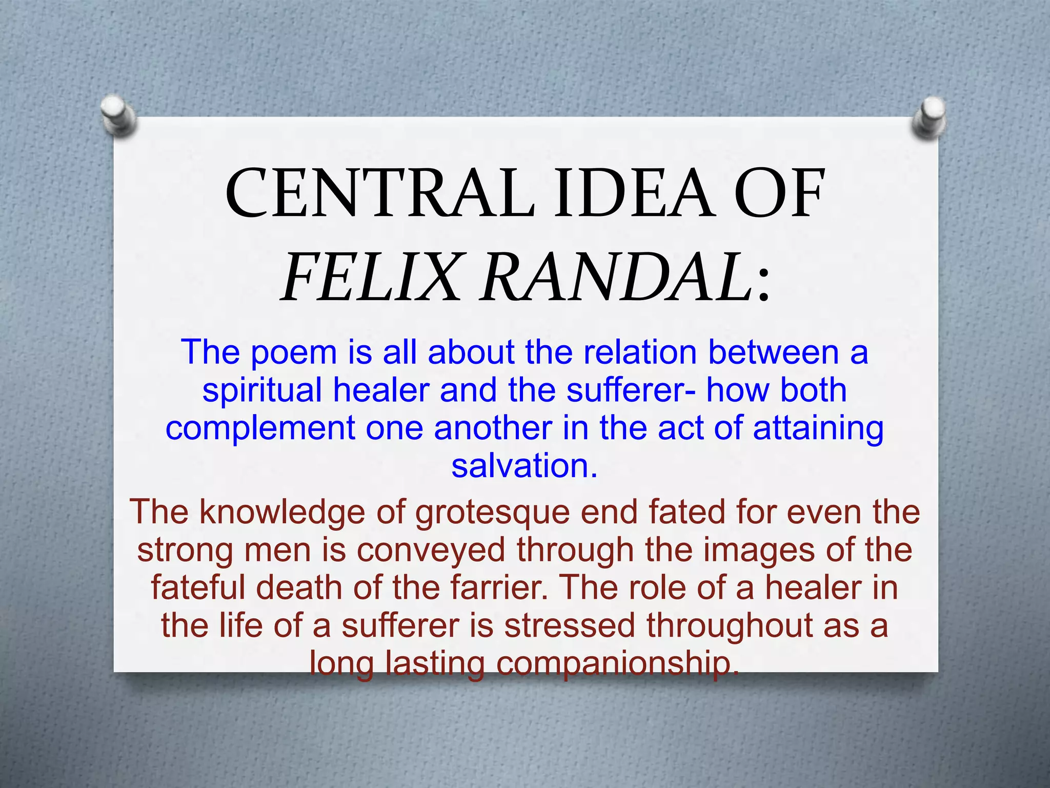 Felix Randal Poem by G.M.Hopkins | PPTX