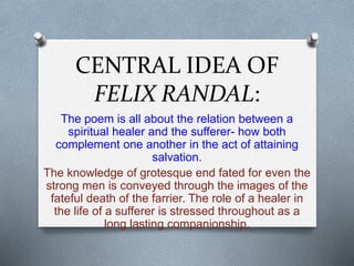 Felix Randal Poem by G.M.Hopkins | PPTX