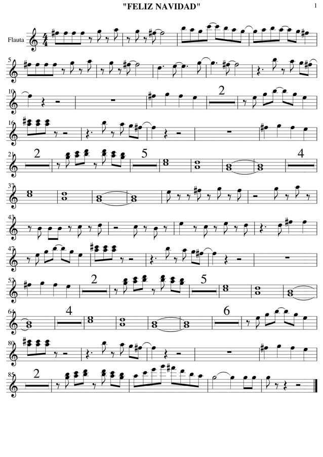 Feliz Navidad Flauta | PDF