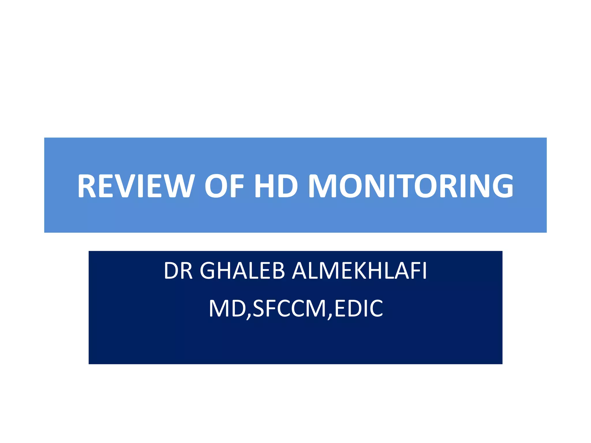 REVIEW OF HEMODYNAMIC MONITORING | PPTX