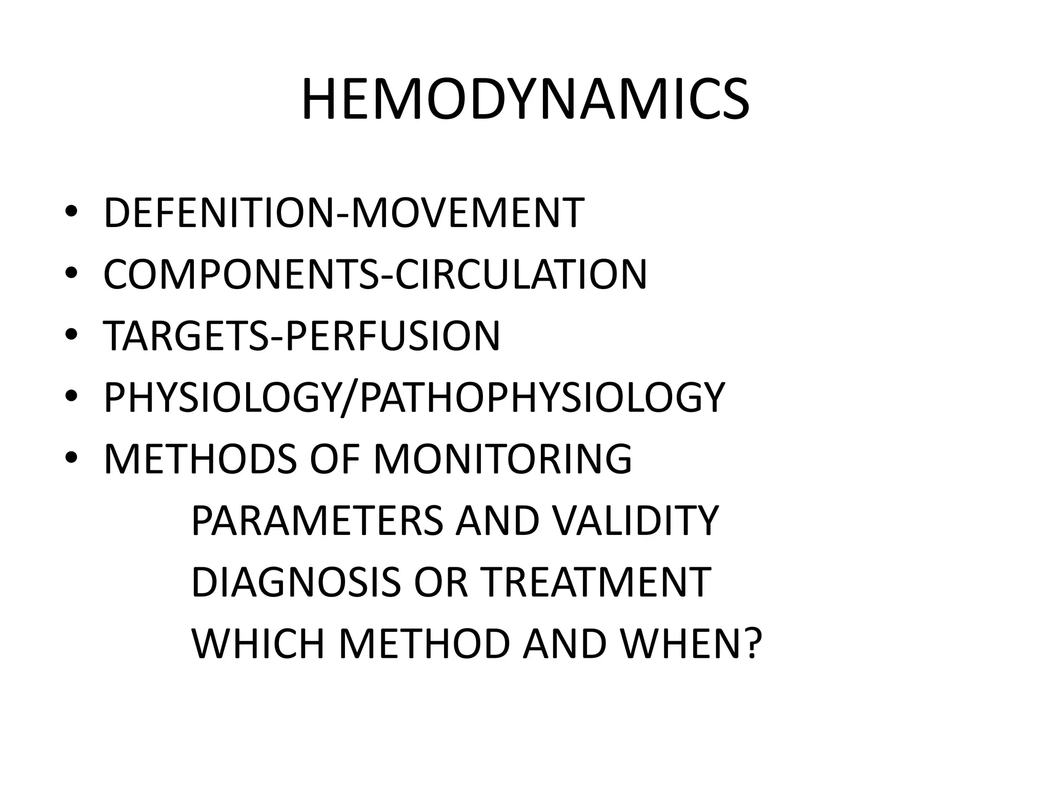 REVIEW OF HEMODYNAMIC MONITORING | PPTX