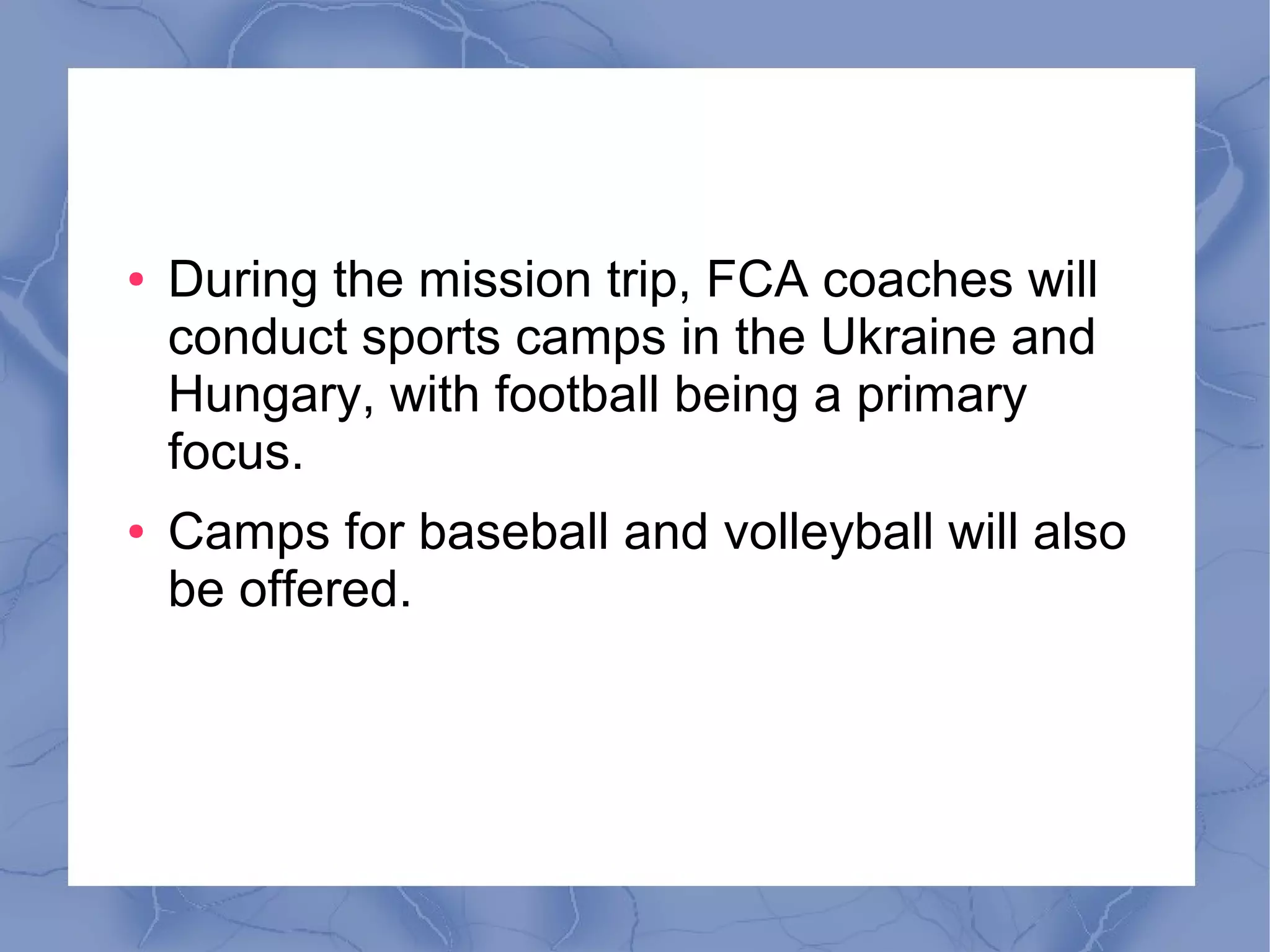 Fellowship of christian athletes (fca) | ODP