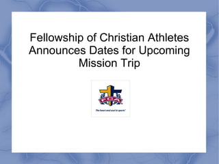 Fellowship of christian athletes (fca) | ODP