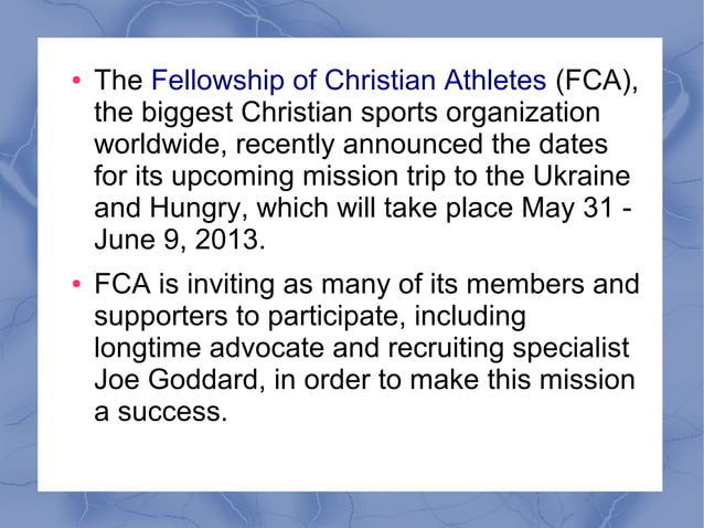 Fellowship of christian athletes (fca) | ODP | Christianity | Religion ...