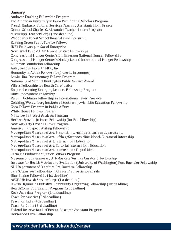 Fellowships by Deadline | PDF