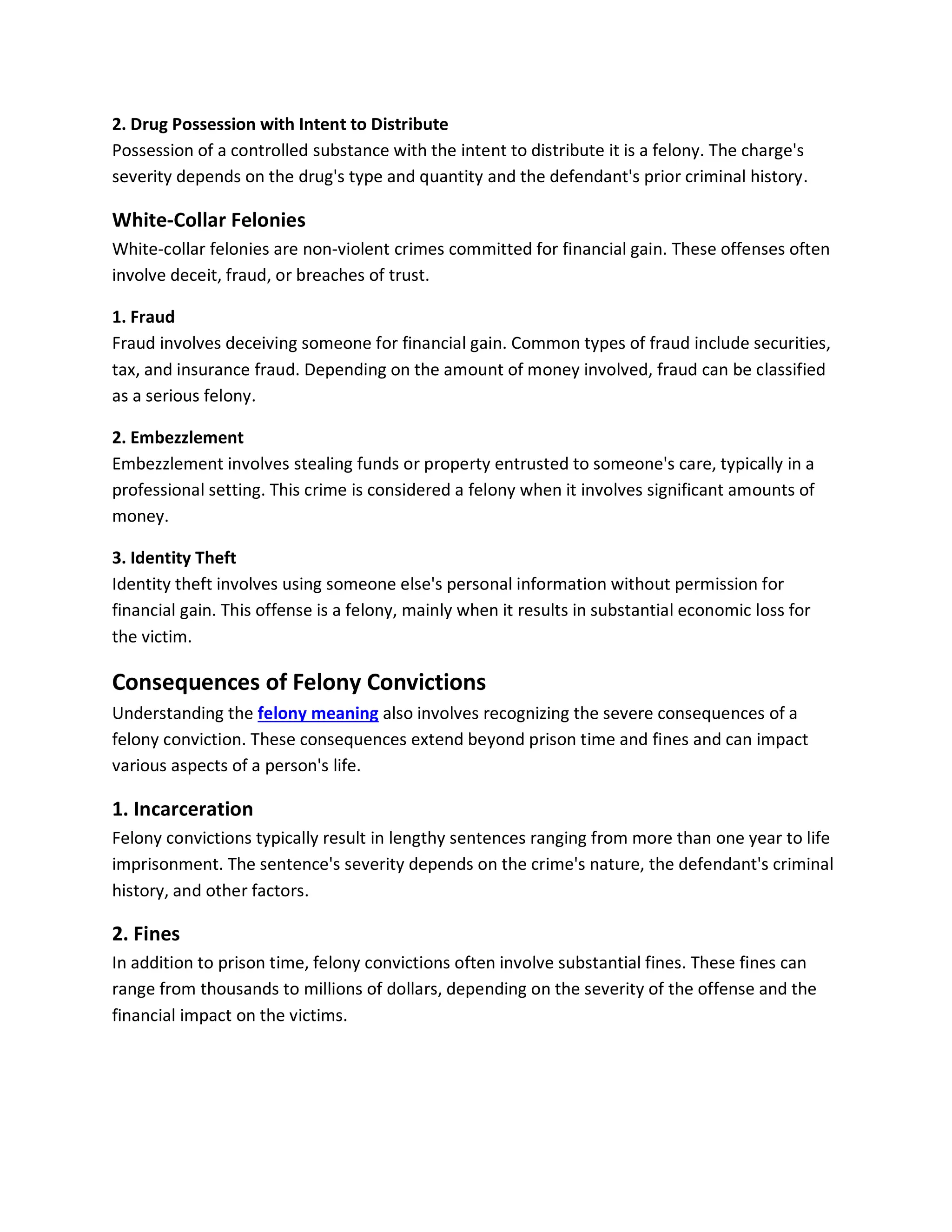 Felony Meaning, Types, Penalties, and More | PDF