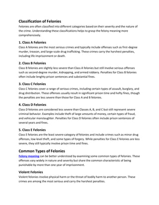 Felony Meaning, Types, Penalties, and More | PDF