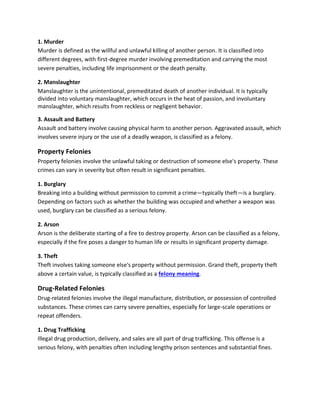 Felony Meaning, Types, Penalties, and More | PDF