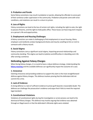 Felony Meaning, Types, Penalties, and More | PDF