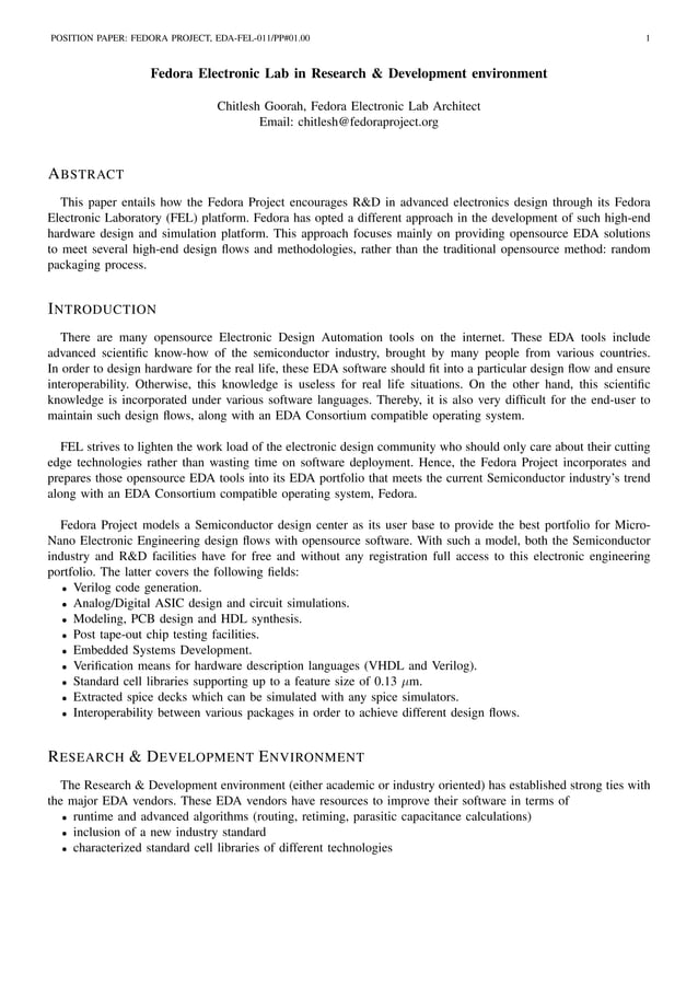 FEL Position Paper | PDF | Desktop Publishing | Computer Software and Applications