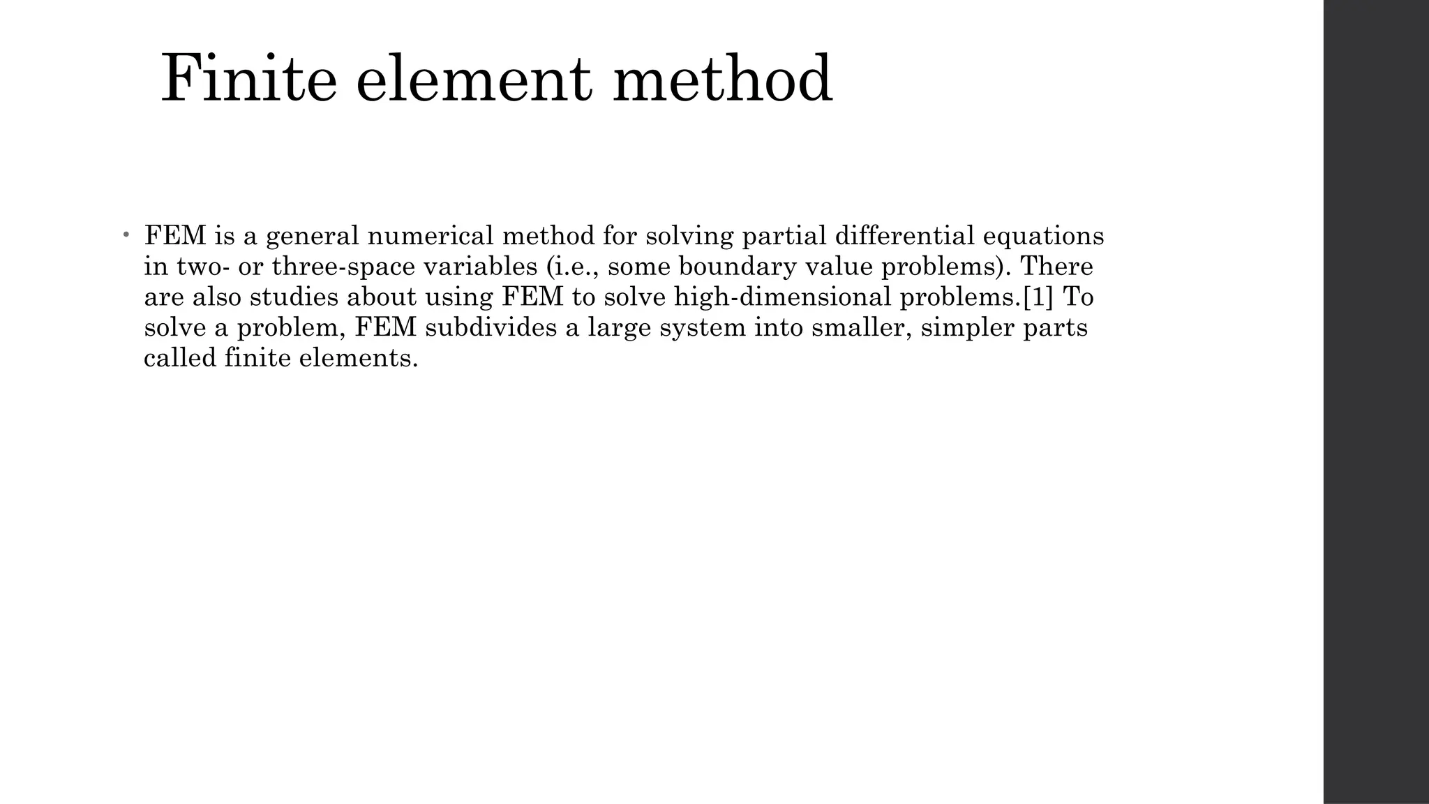FEM finite element method of structural analaysis | PPTX