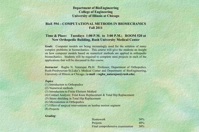 FEM-APPLICATION-BIOMECHANICS FE ANALYSIS (1).ppt | Physics | Science