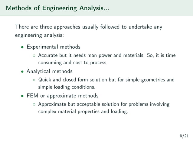 Lecture on Introduction to finite element methods & its contents | PPT