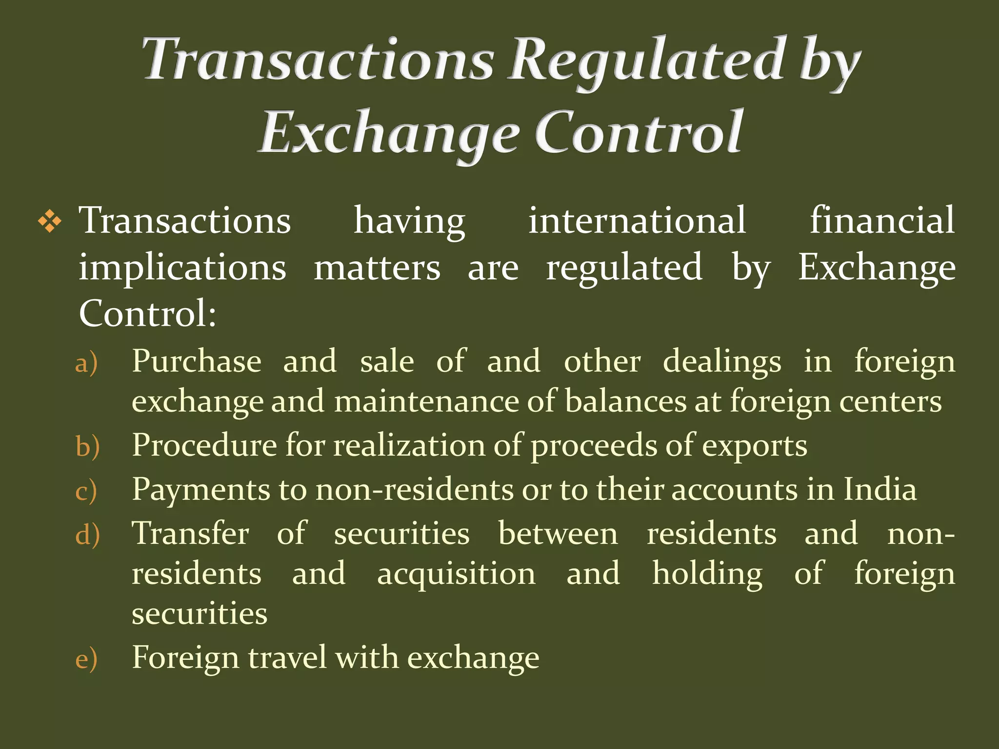 FEMA-Foreign Exchange Management Act | PPTX