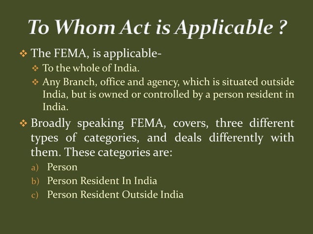 FEMA-Foreign Exchange Management Act | PPTX