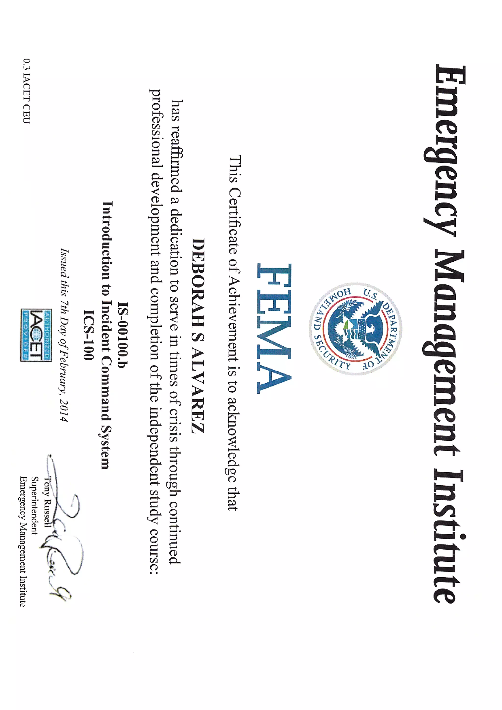 FEMA Certification 1-5 | PDF