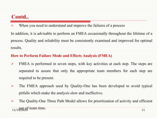 Introduction to Failure Mode and Effects Analysis (FMEA) in TQM | PDF