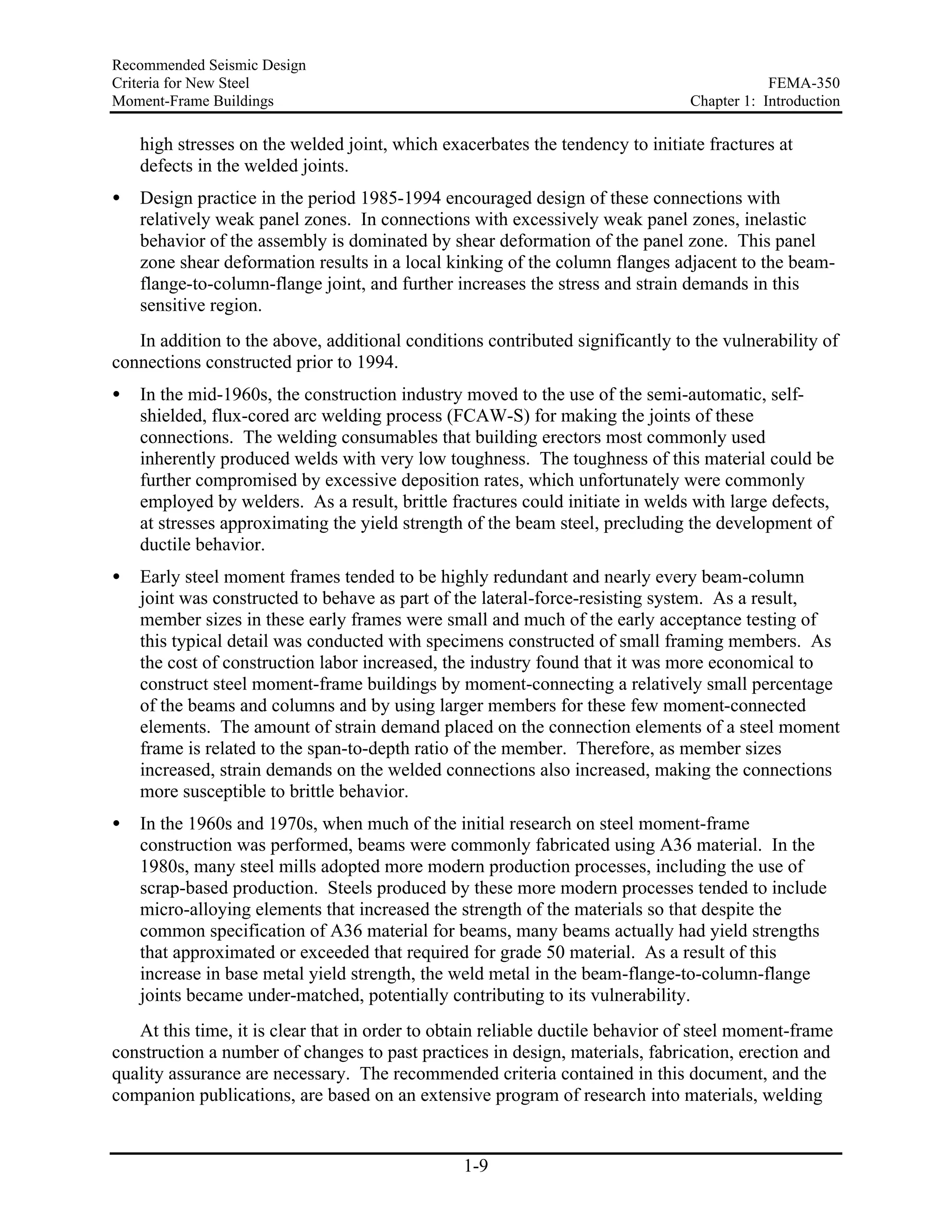fema-350 Recommended seismic design criteria for new steel moment frame ...
