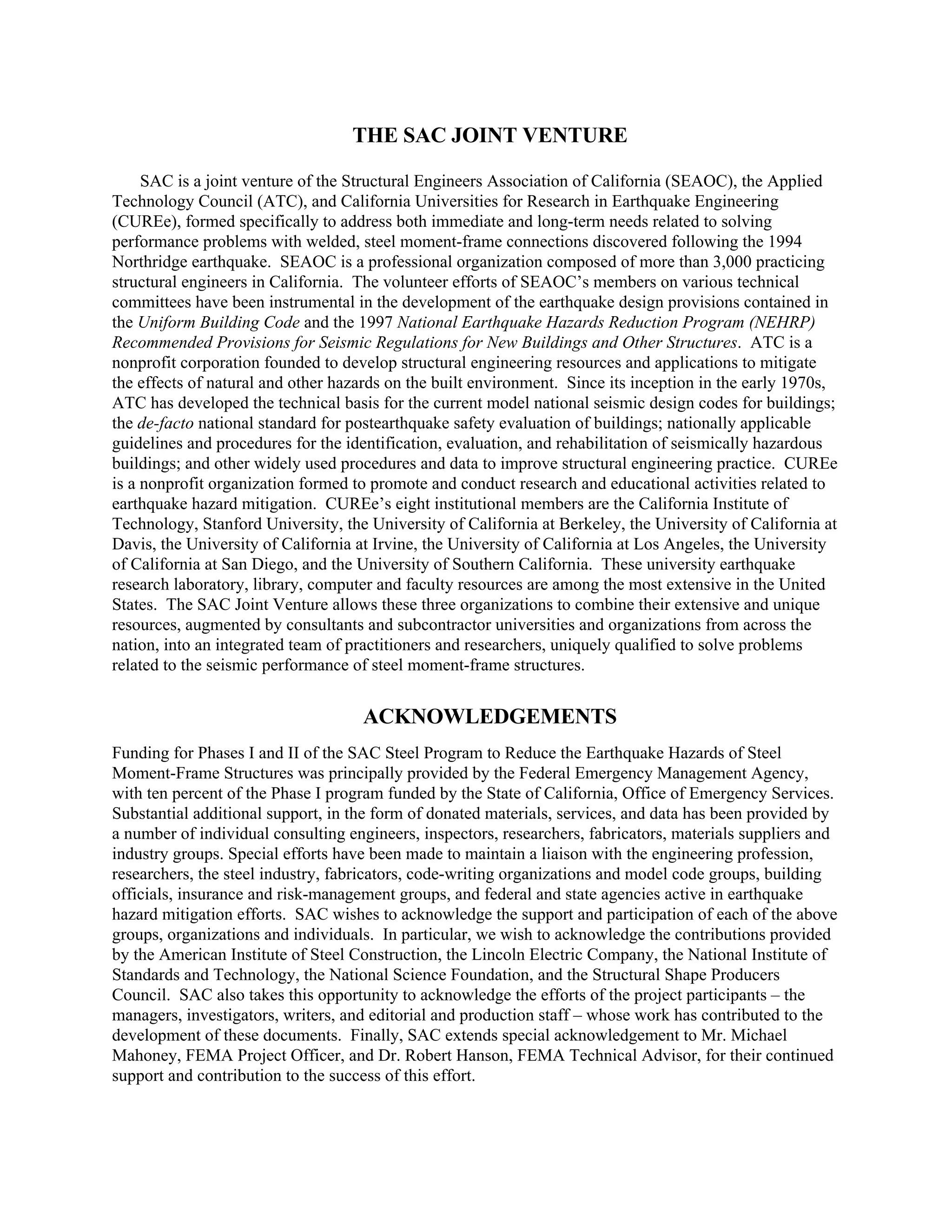 fema-350 Recommended seismic design criteria for new steel moment frame ...