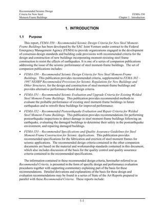 fema-350 Recommended seismic design criteria for new steel moment frame ...