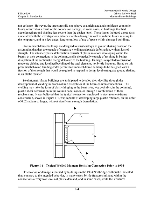 fema-350 Recommended seismic design criteria for new steel moment frame ...