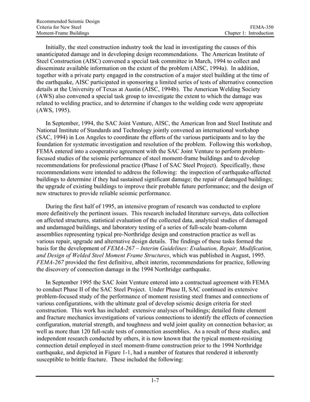 fema-350 Recommended seismic design criteria for new steel moment frame buildings.pdf | Civil ...