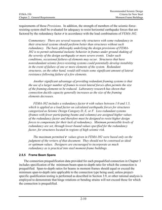 fema-350 Recommended seismic design criteria for new steel moment frame ...