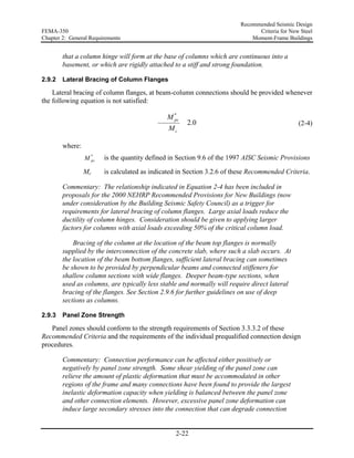 fema-350 Recommended seismic design criteria for new steel moment frame ...