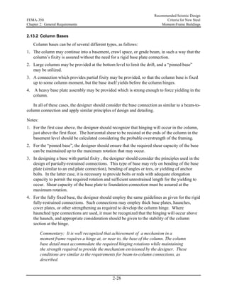 fema-350 Recommended seismic design criteria for new steel moment frame ...