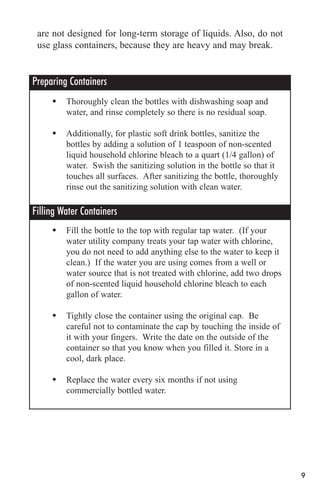 FEMA - Food and Water in an Emergency | PDF