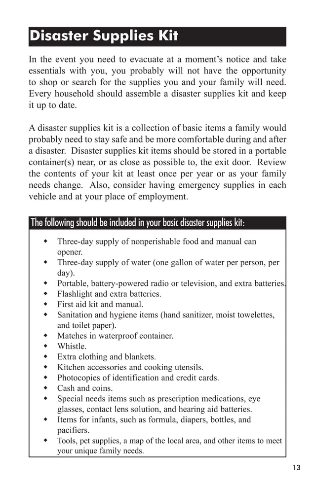 FEMA - Food and Water in an Emergency | PDF