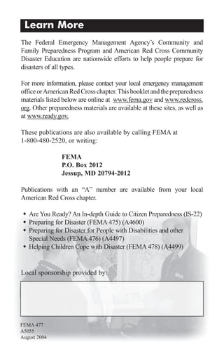 FEMA - Food and Water in an Emergency | PDF