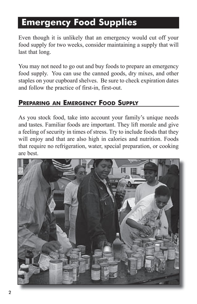 FEMA - Food and Water in an Emergency | PDF