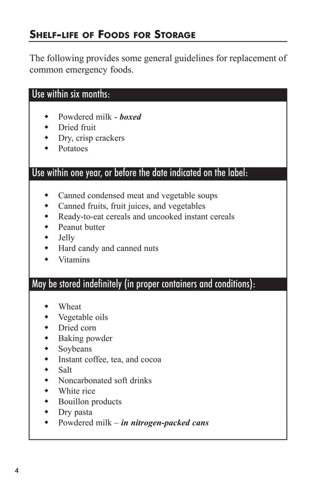 FEMA - Food and Water in an Emergency | PDF