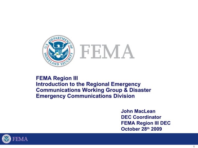 FEMA Region III Introduction to the Regional Emergency ... | PPT