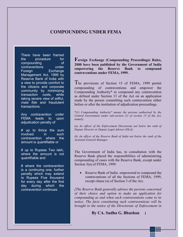 Compounding under FEMA | PDF