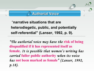 Female Authority And Narrative Voice | PPT