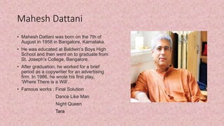 Female characters in final solution by mahesh dattani presentation | PPTX