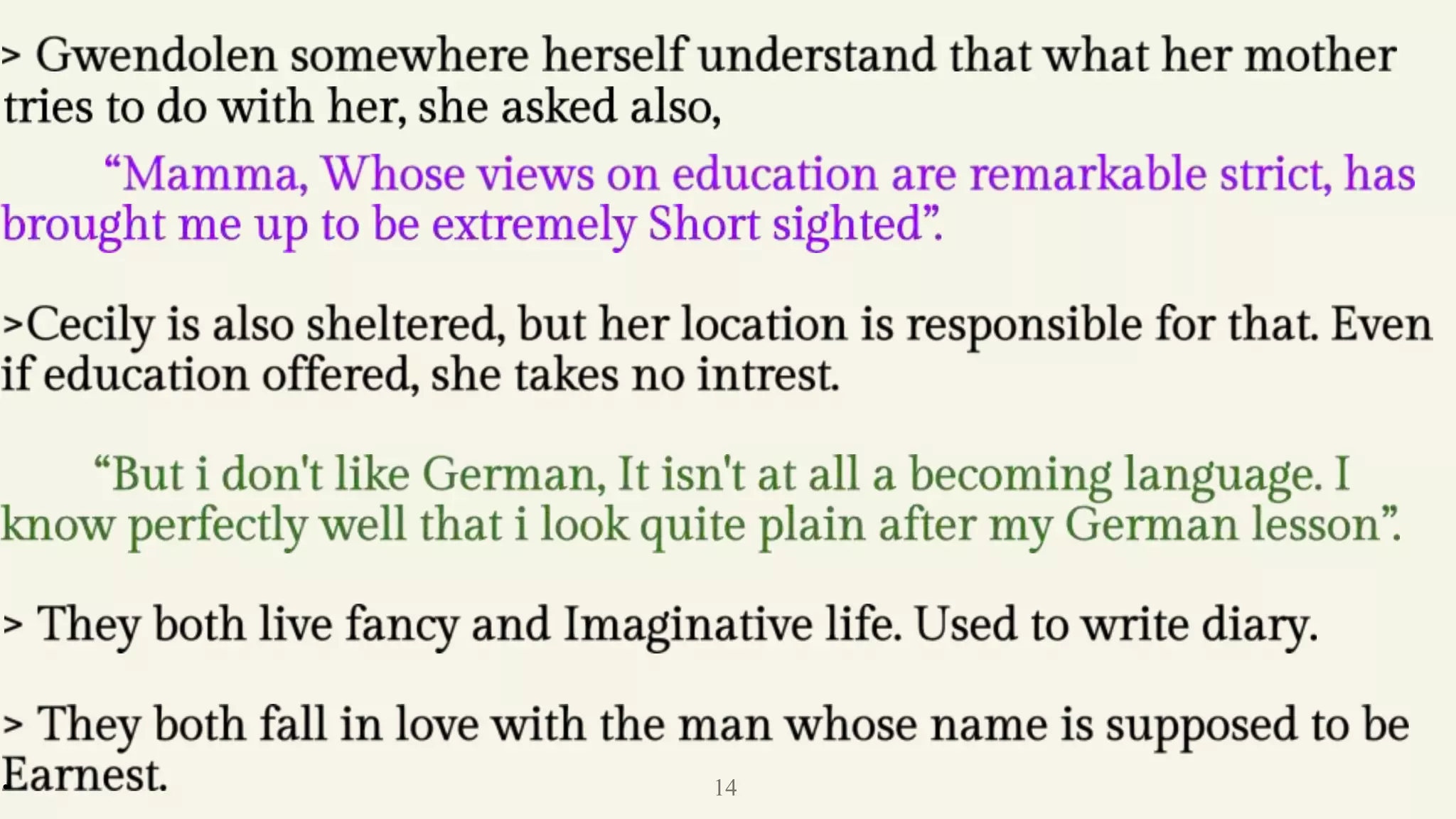 Female characters of 'The Importance of being earnest', as a Victorian ...