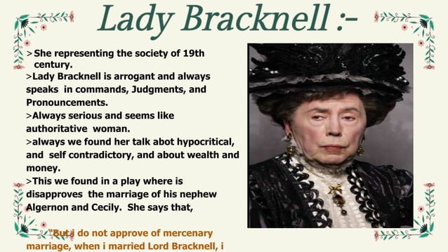 Female characters of 'The Importance of being earnest', as a Victorian ...