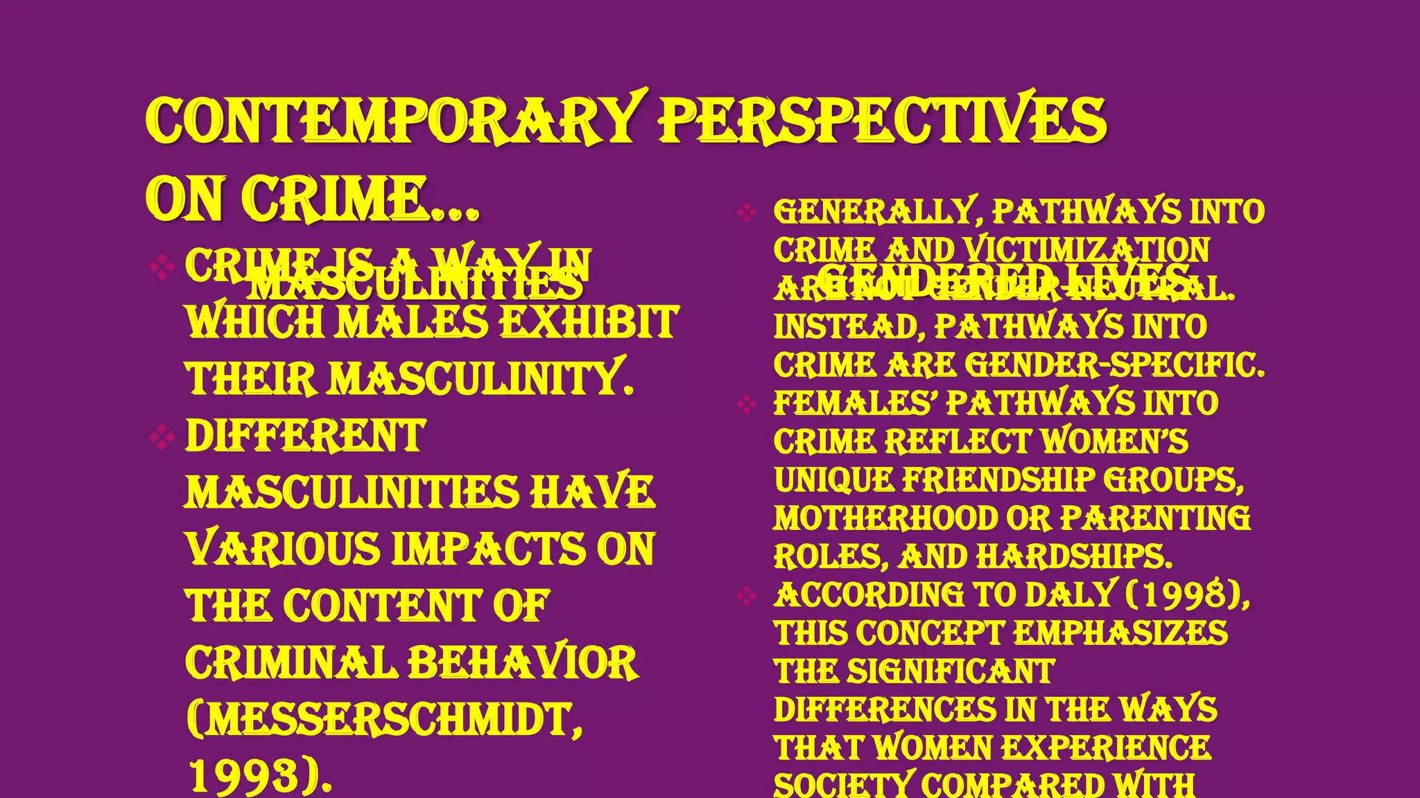 Female crime: Feminist perspectives in criminology | PPTX