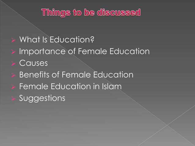 Female education | PPTX