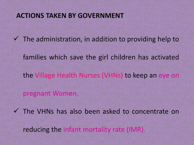 Female feticide act | PPTX | Pregnancy | Reproductive Health