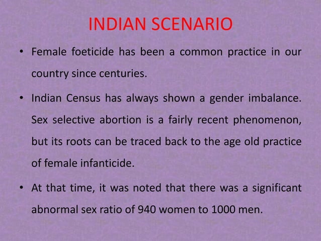 Female feticide act | PPTX | Pregnancy | Reproductive Health
